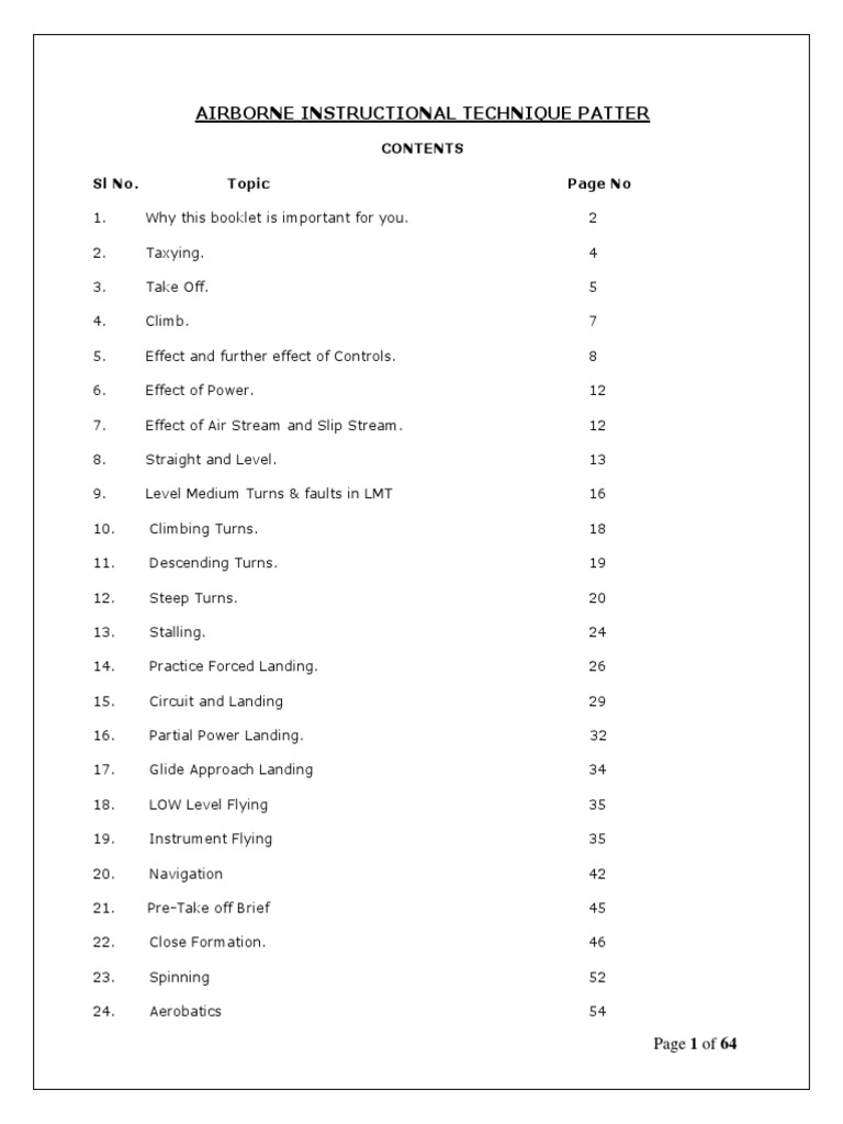 Airborne Instructional Techniques Guide | PDF | Flight Control Surfaces ...