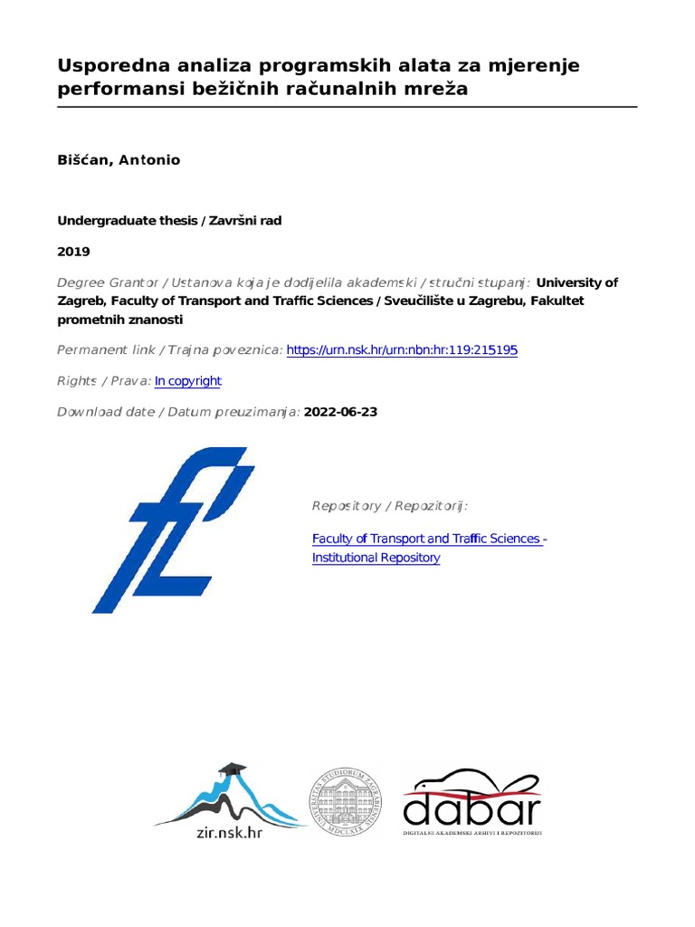 Usporedna Analiza Programskih Alata Za Mjerenje Performansi Bežičnih ...