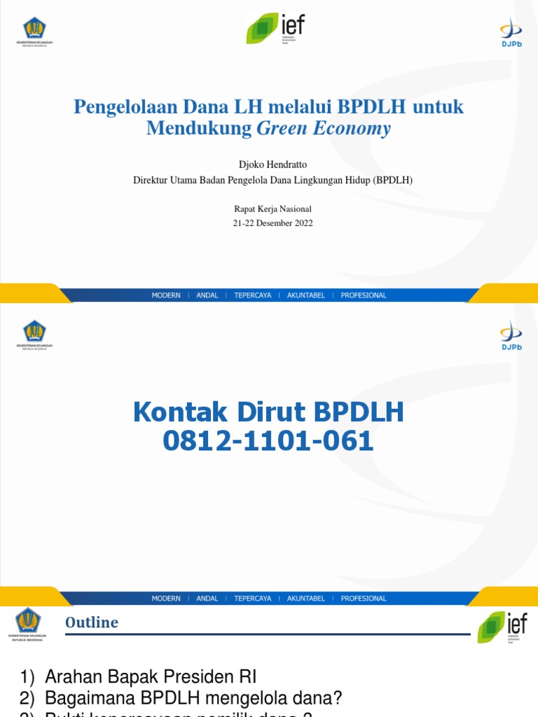 Rev - 9 - Pengelolaan Dana LH Melalui BPDLH Untuk Mendukung Green | PDF