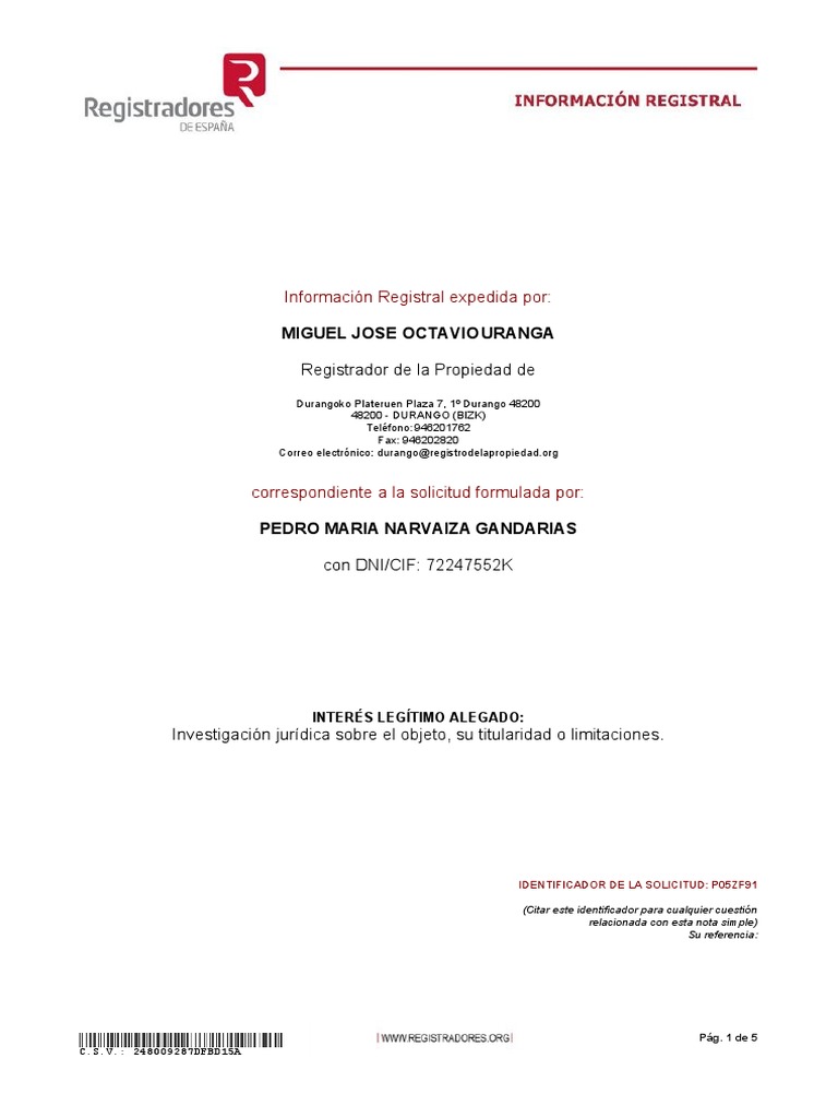 Nota Simple Finca 6988 | PDF | Archivo de computadora | Justicia