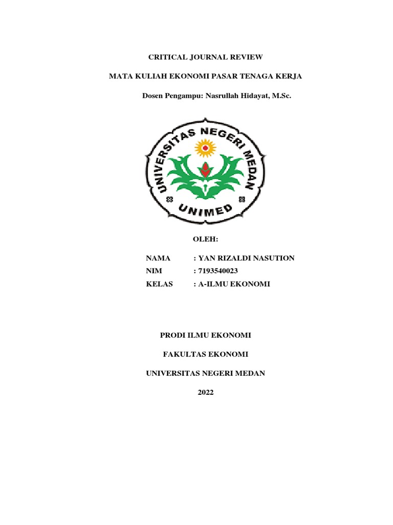 CJR - Ekonomi Pasar Tenaga Kerja - Yan Rizaldi NST | PDF