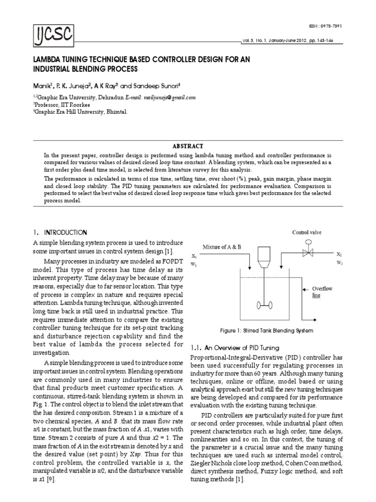 15 Lambda Tuning Ijcsc | PDF | Control Theory | Systems Science