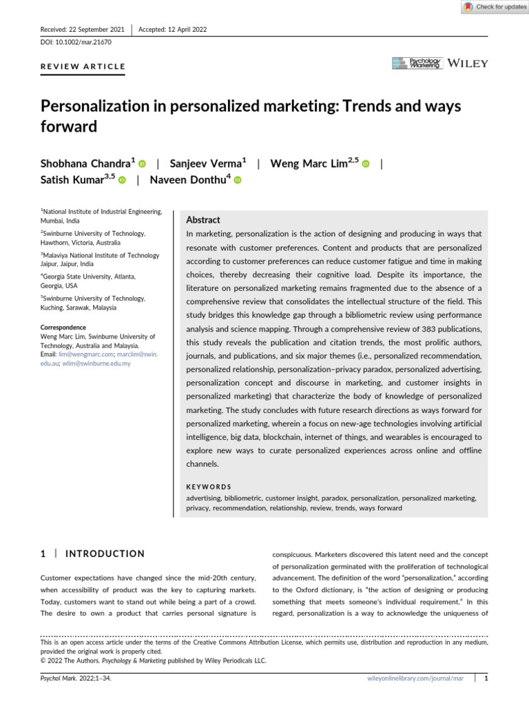 Personalization | PDF | Marketing | Information