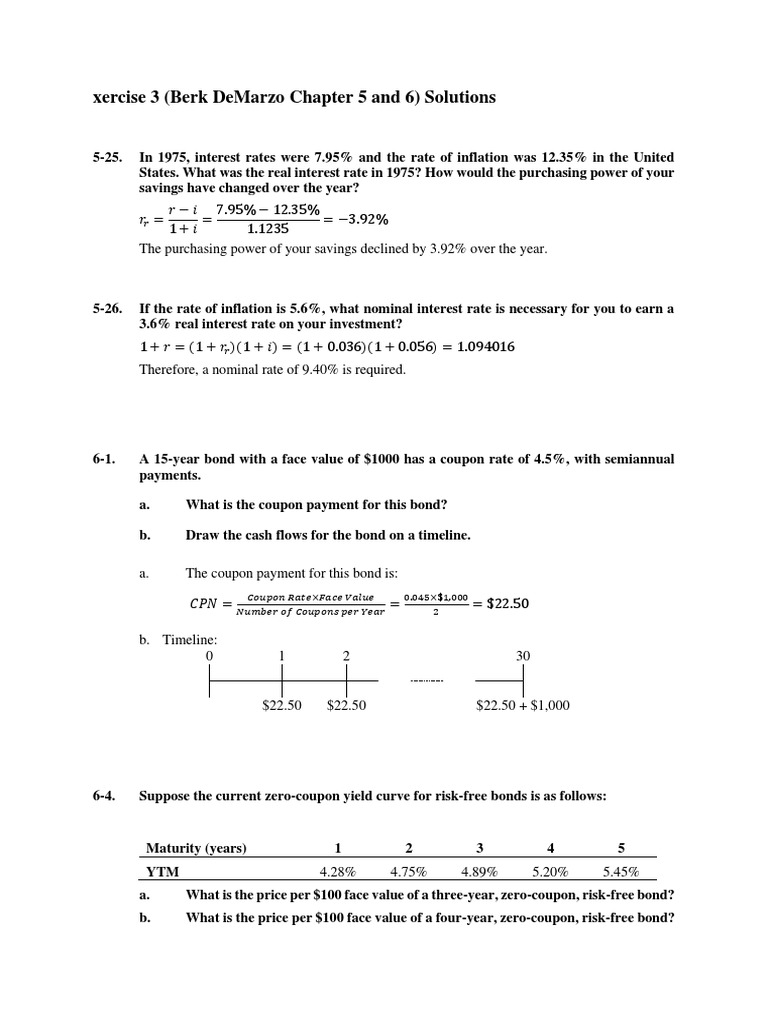 Exercise 3 Solution | PDF | Bonds (Finance) | Money