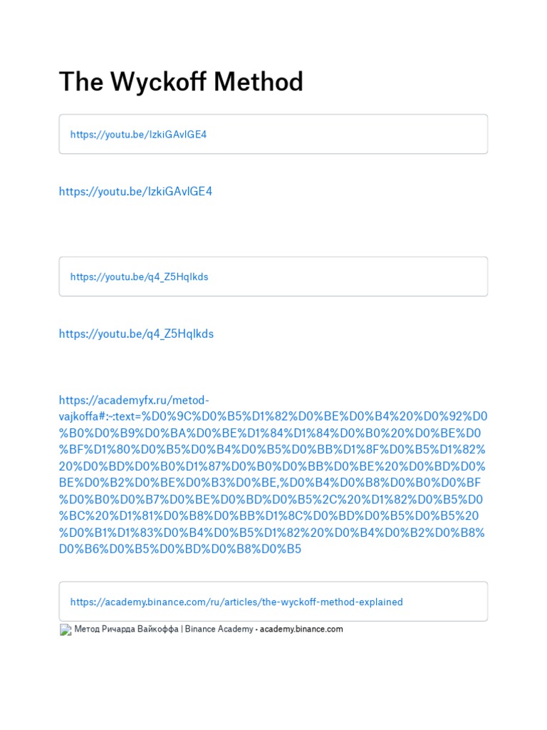 The Wyckoff Method | PDF