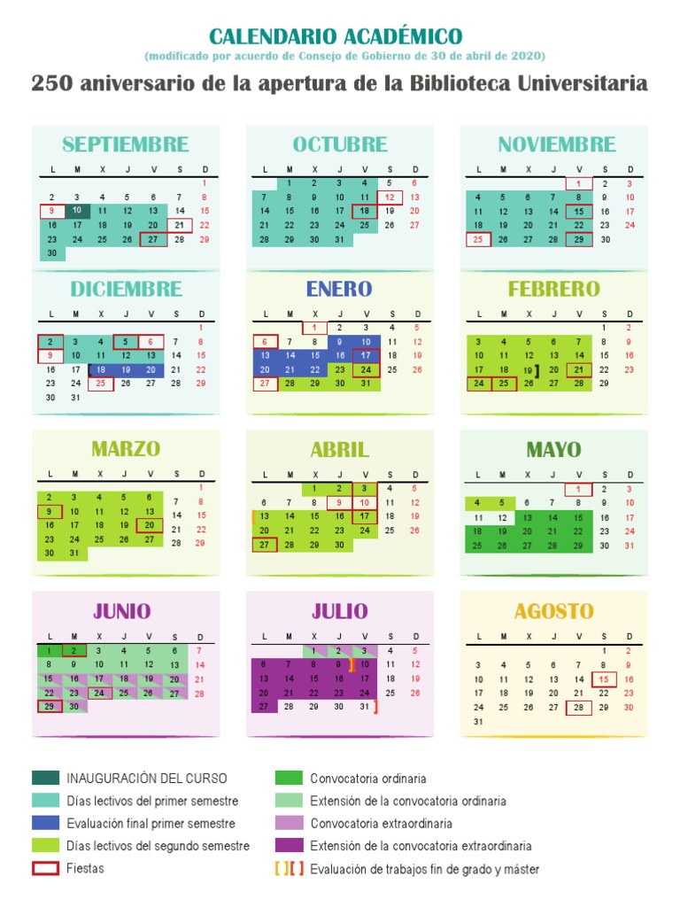 Calendario Académico Modificado 2019-20 | PDF