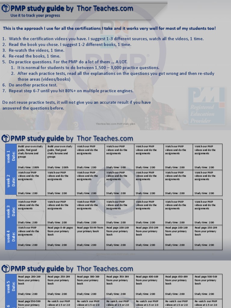 Thorough PMP Exam Preparation: A Detailed 11-Week Study Plan for ...