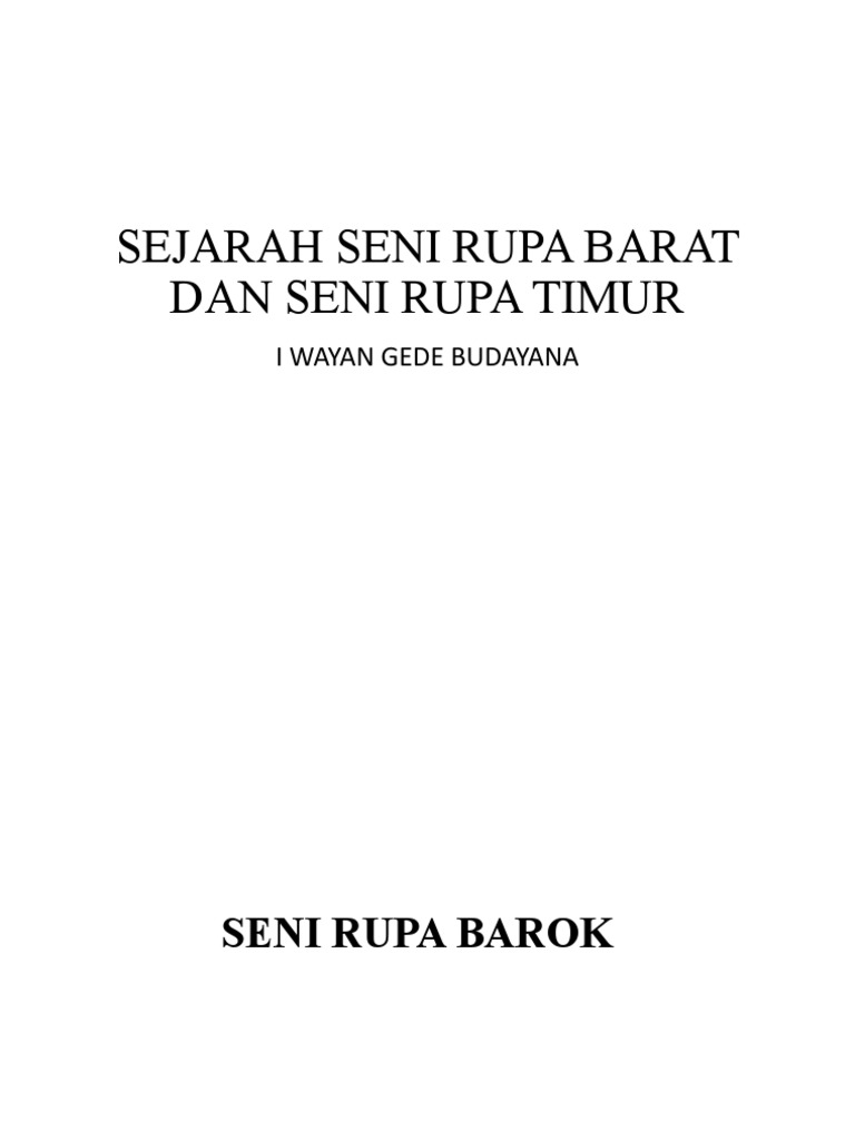 Sejarah Seni Rupa: Barok hingga Post-Impresionisme | PDF | Ilmu Sosial ...