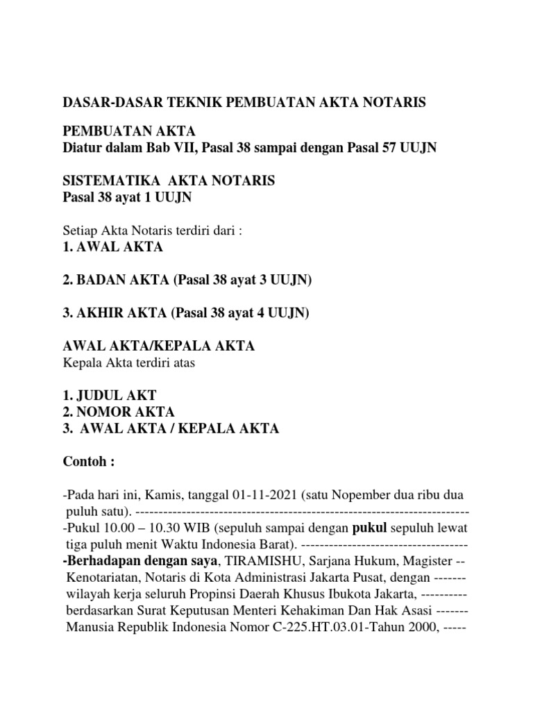 Komparisi Struktur Akta & Kuasa | PDF