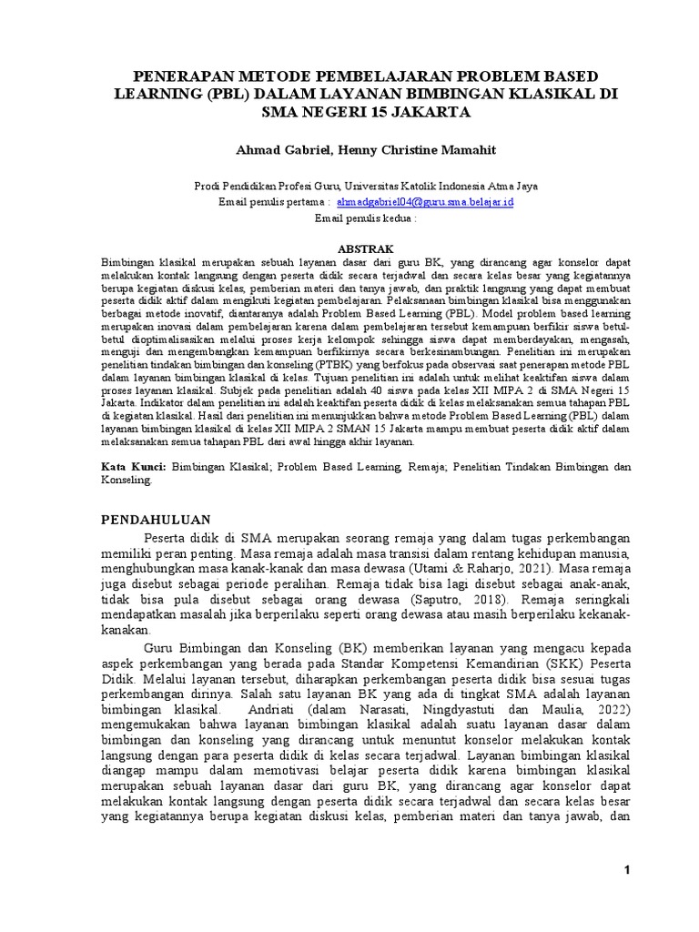 EFFECTIVE CLASSICAL GUIDANCE THROUGH PROBLEM-BASED LEARNING | PDF