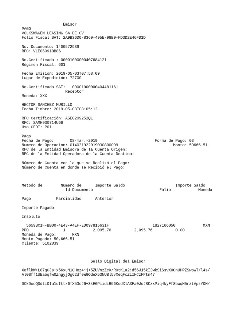 Factura Volkswagen Leasing 2 | PDF