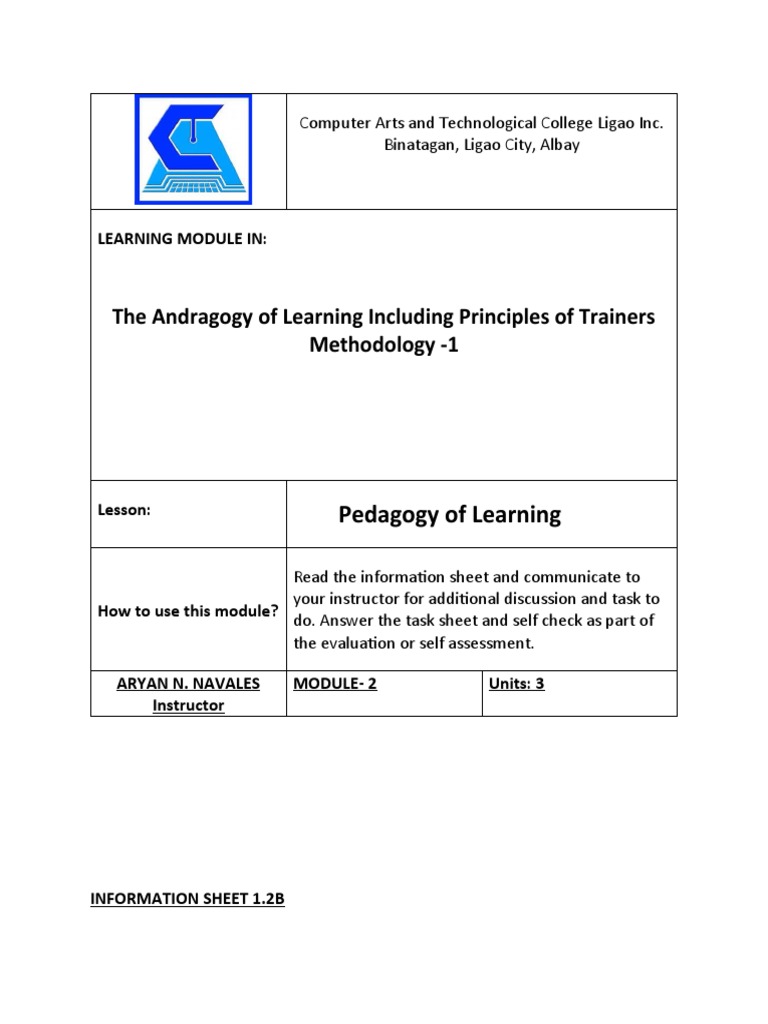 Pedagogy Module 2 | PDF | Learning | Teaching Method