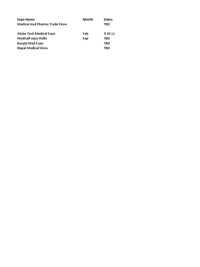 Medical Expo 2024 | PDF | October Observances | South Asia