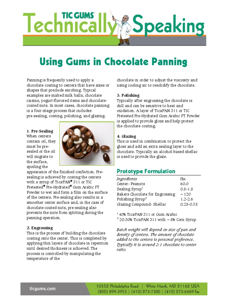 Panning Technical Kit | PDF | Chocolate | Materials
