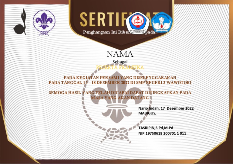 Sertifikat Pramuka | PDF