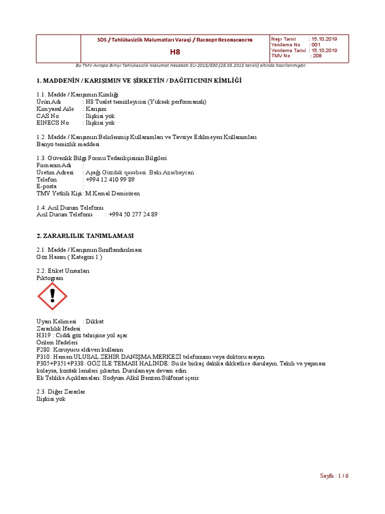 TMV_208_H8 - PROSHİNE | PDF