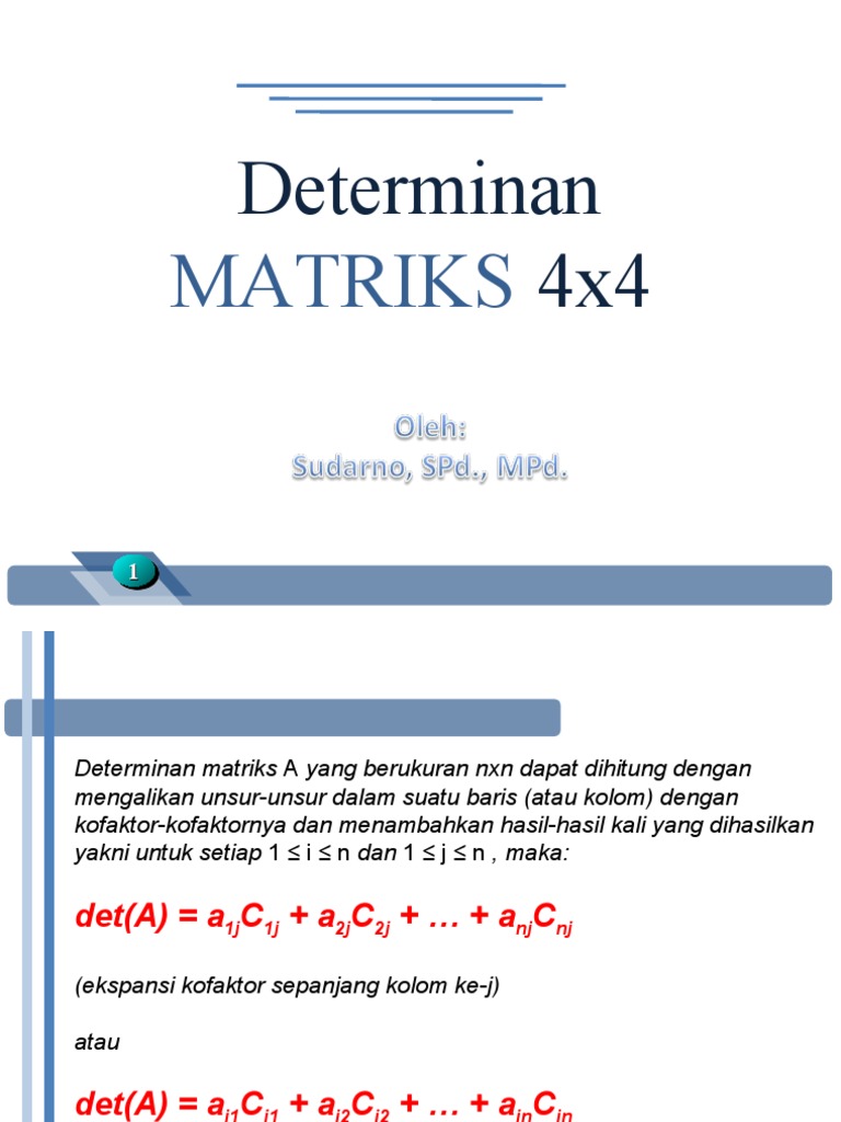 Determinan MATRIKS 4x4 | PDF