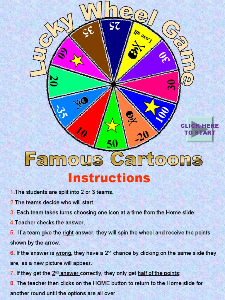 Verb Be Guess Who Cartoons Spin The Wheel Activities Promoting ...