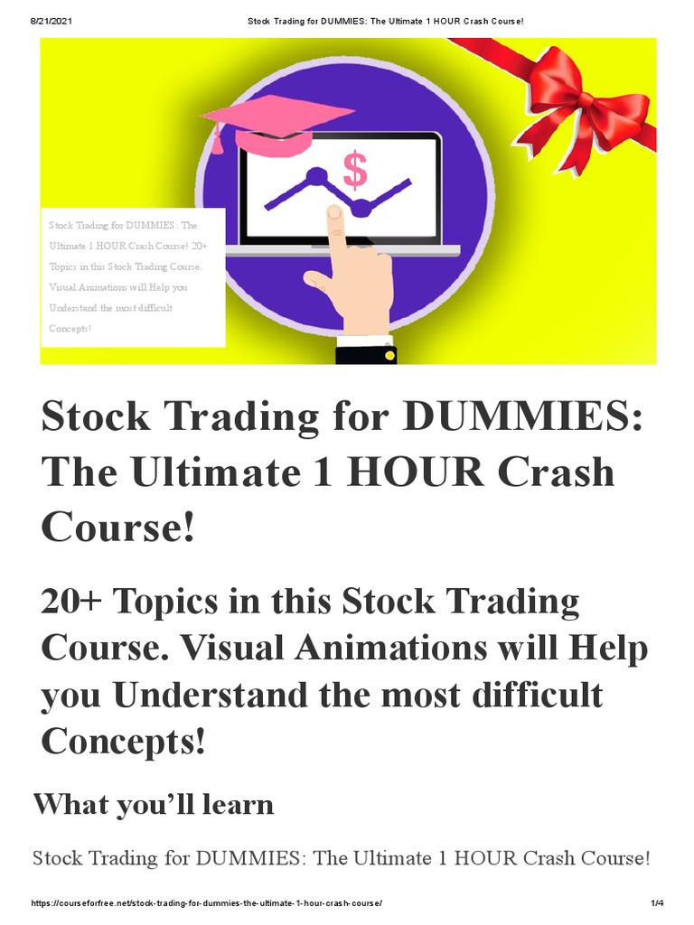Stock Trading For DUMMIES - The Ultimate 1 HOUR Crash Course! | PDF ...