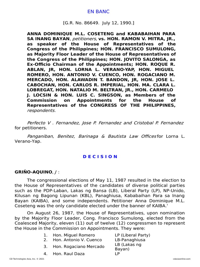 Coseteng v. Mitra Jr. | PDF | United States House Of Representatives ...