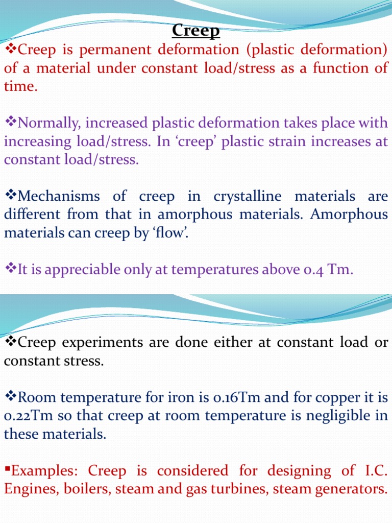 UNIT - 2 - ppt-5 | PDF | Creep (Deformation) | Plasticity (Physics)