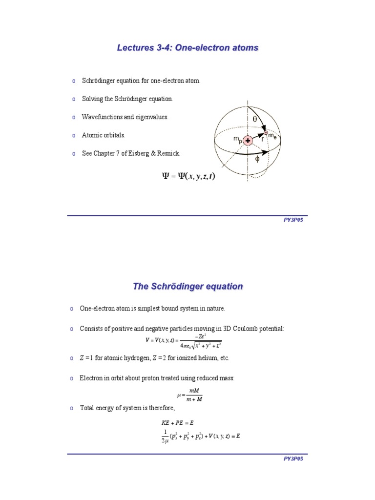 JS Atomic Lecture3 4 | PDF | Atomic Orbital | Physics