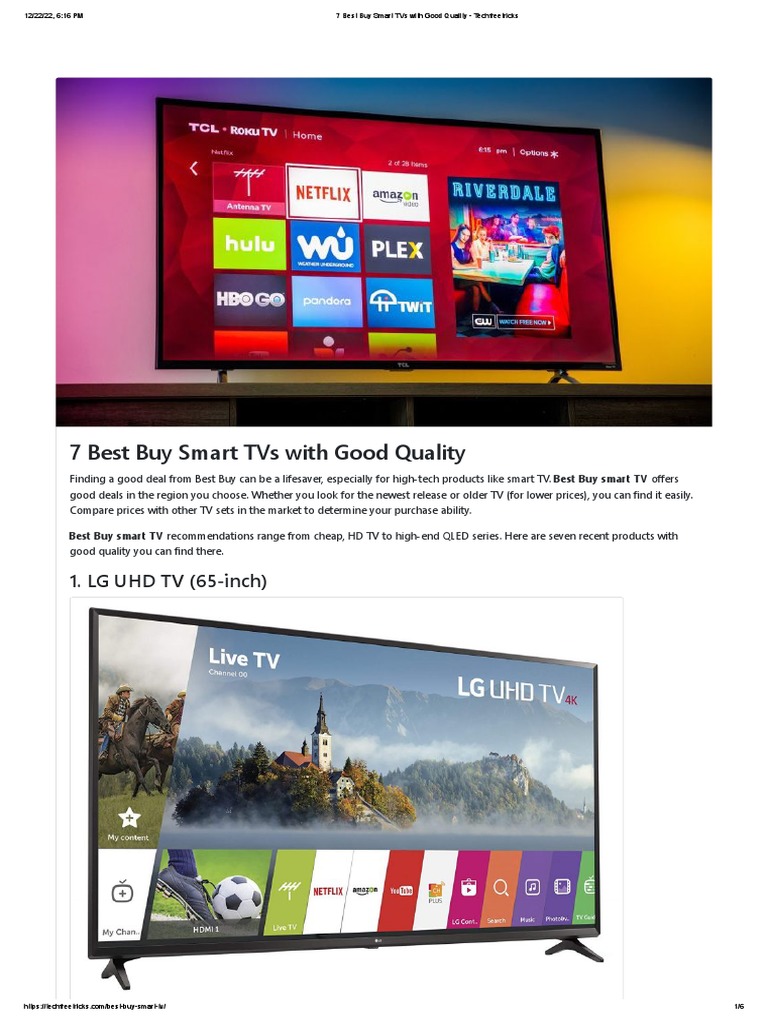 7 Best Buy Smart TVs With Good Quality - Techfreetricks | PDF ...