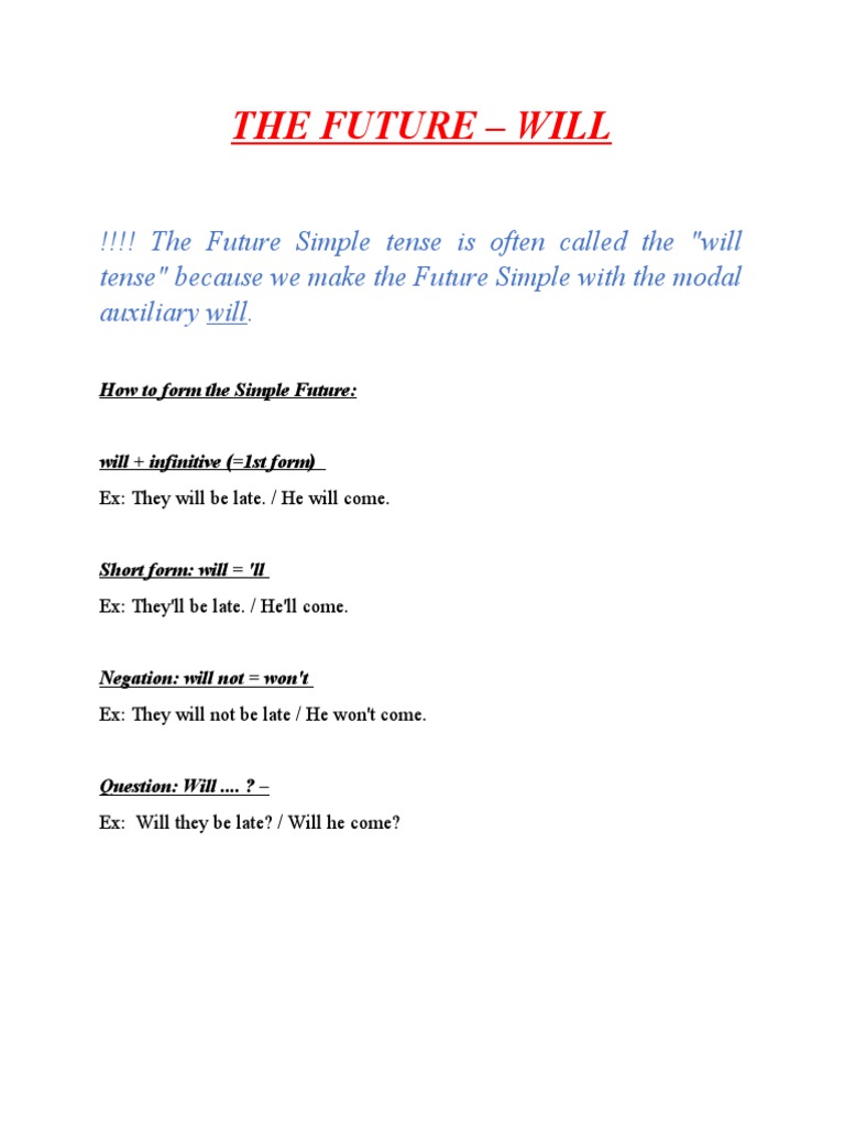 The Future Tense Will | PDF