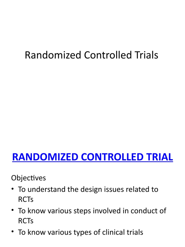 Randomized Controlled Trial | PDF | Randomized Controlled Trial | Clinical Trial