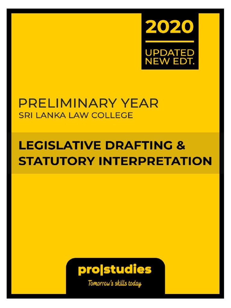 Legislative Drafting and Statutory Interpretation (English) - 2020 ...