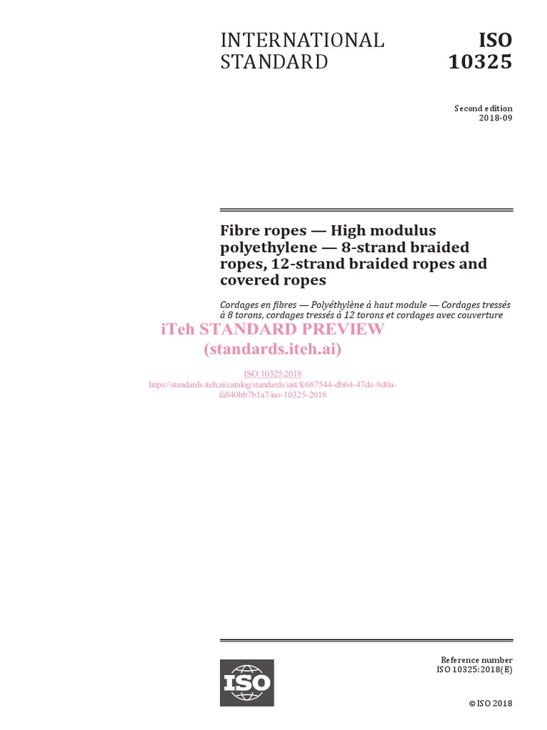 Iso 10325 2018 | PDF | Rope | International Organization For ...