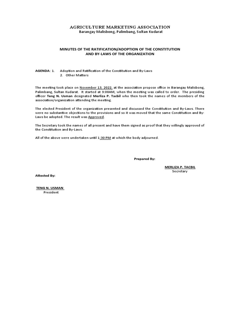 4 Minute of Ratification of CBL | PDF