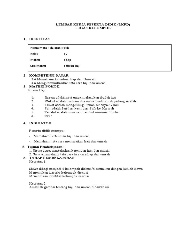LKPD Kls 5 SMT 2 2021-2022 | PDF | Pengembangan Diri