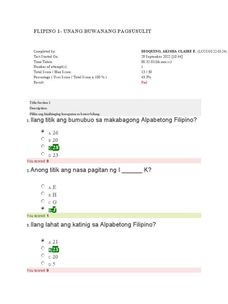 Filipino Monthly Exam | PDF
