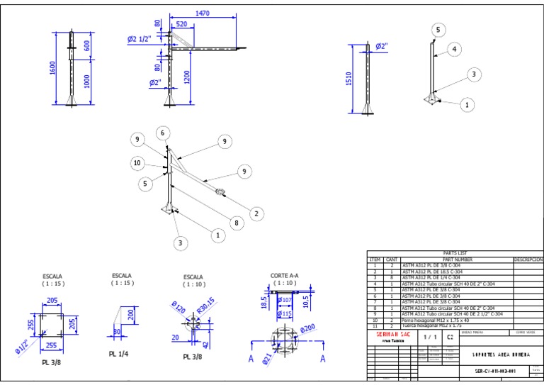 Soportes Area Humeda CAD Rev.3 | PDF