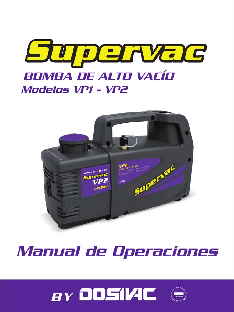 Manual Supervac | PDF | Bomba | Vacío