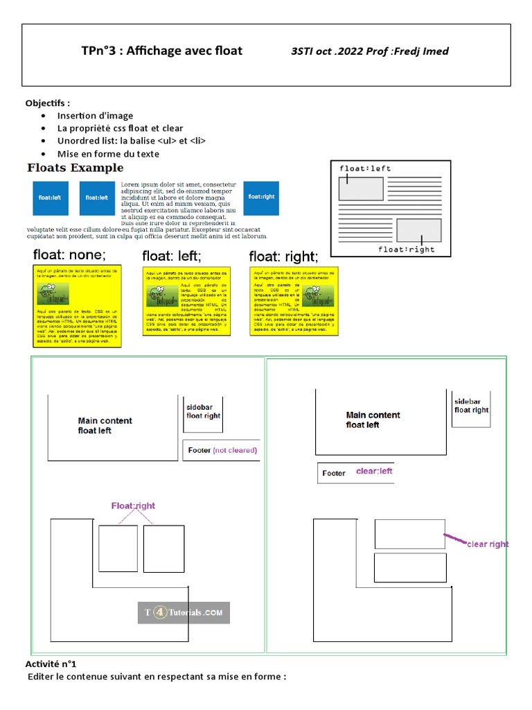 TP3 Float | PDF | Méthodes et références pédagogiques | Ordinateurs