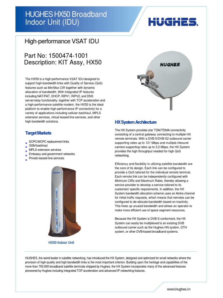 Hughes Hx50l | PDF | Quality Of Service | Bandwidth (Computing)