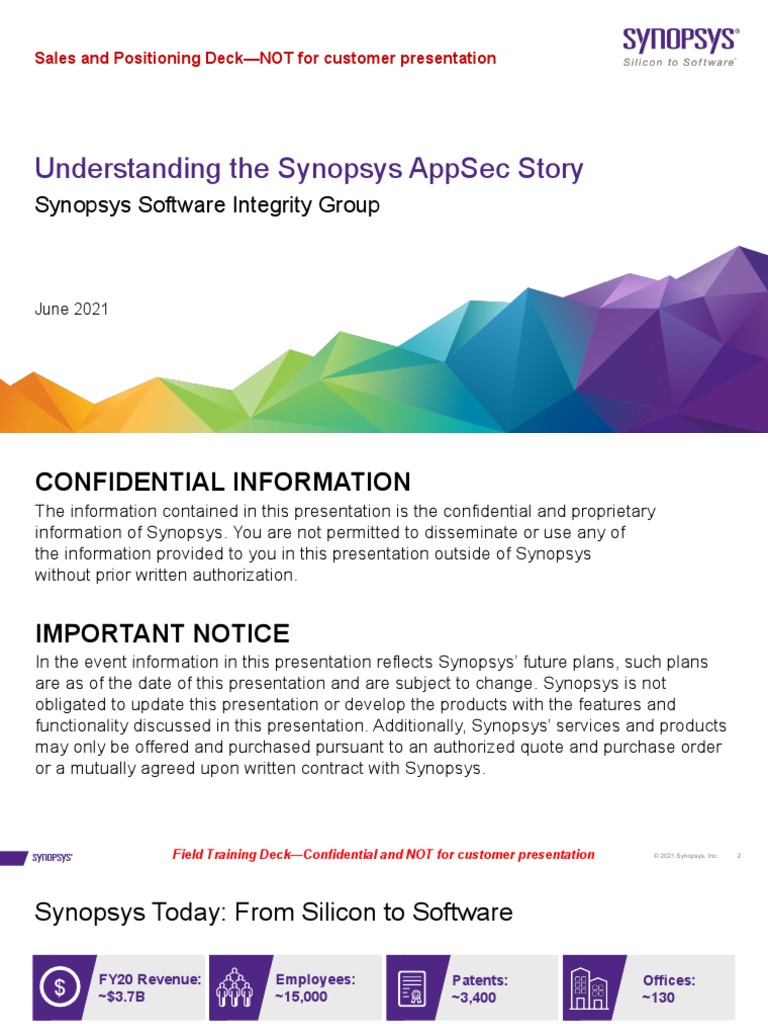 Synopsys AppSec Story June 2021 | PDF | Vulnerability (Computing) | Computer Security
