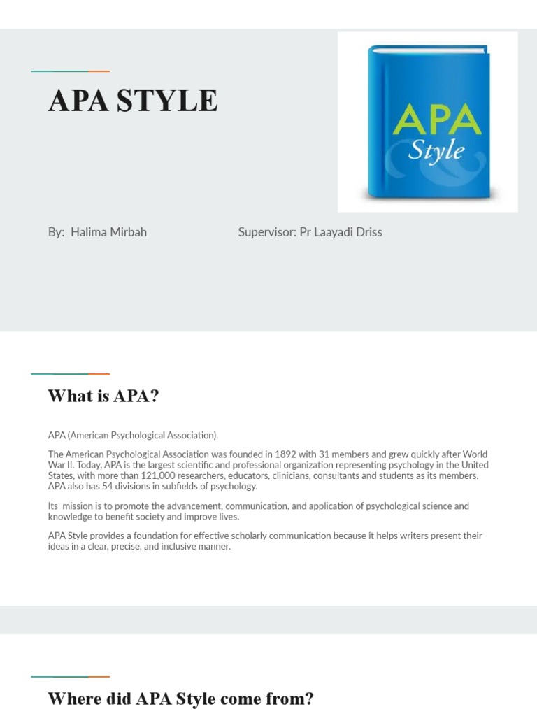 Apa Presentation | PDF | Apa Style | American Psychological Association