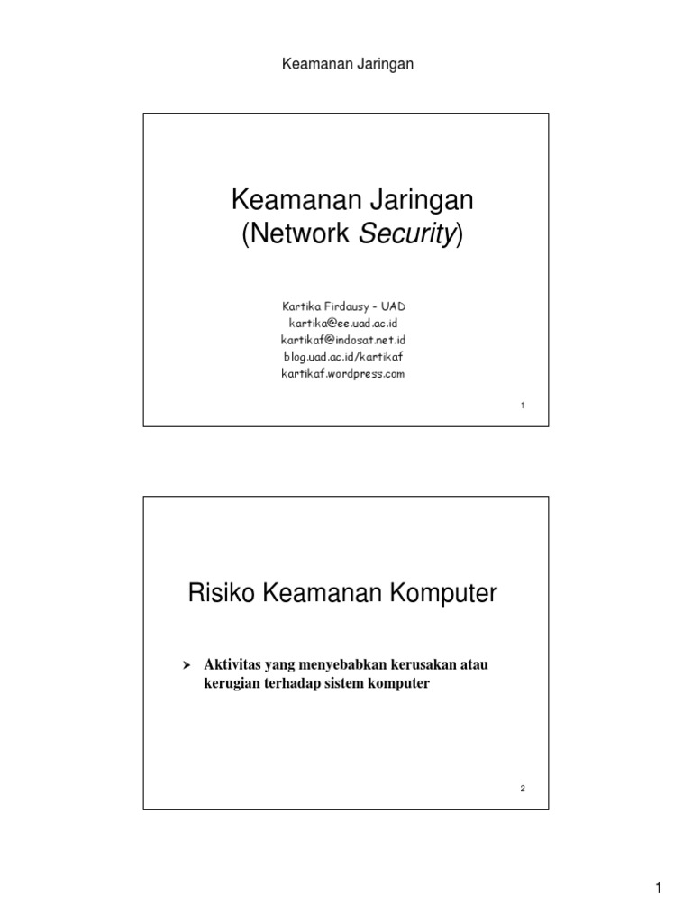 Risiko dan Perlindungan Keamanan Jaringan | PDF | Komputer