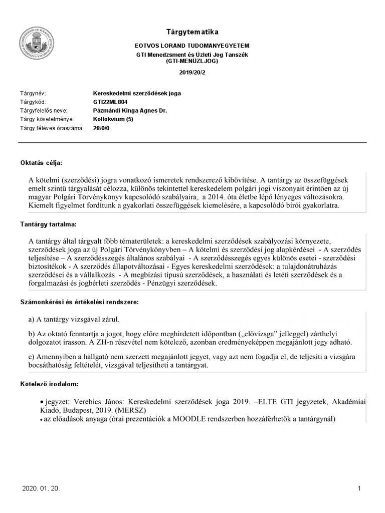 Keresk Szerz Joga GTI22ML804 0 | PDF