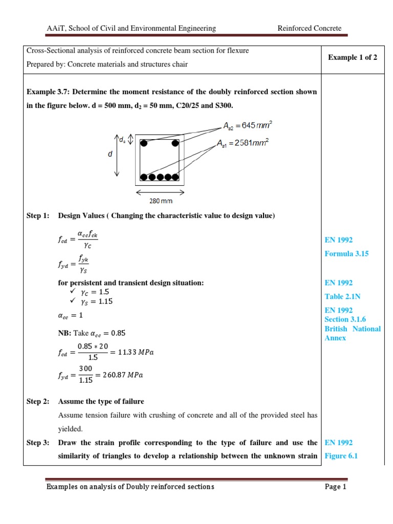 Reinforced Concrete Beam Moment Resistance | PDF | Bending | Beam ...