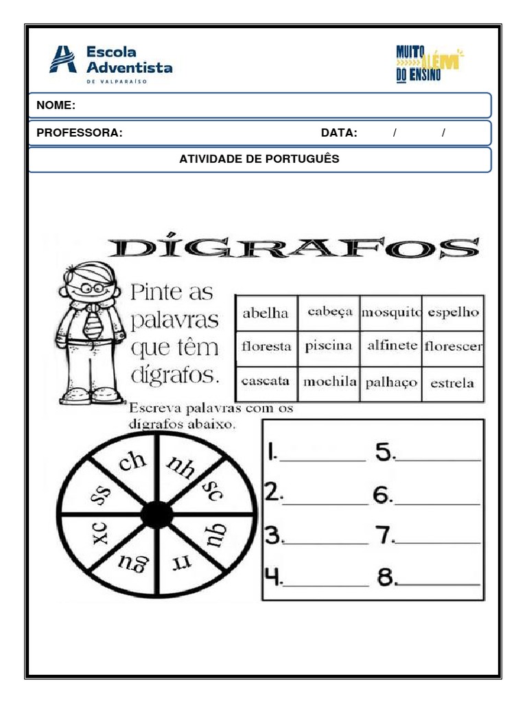 2º ano - Atividade - dígrafo | PDF