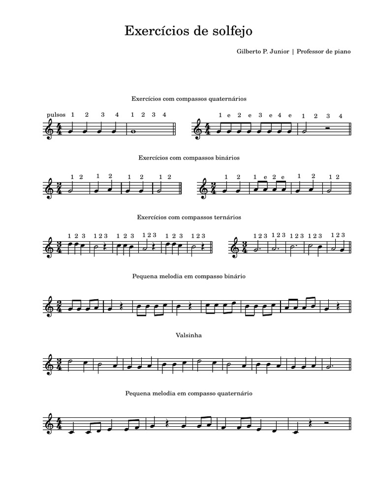Exercícios de Solfejo | PDF