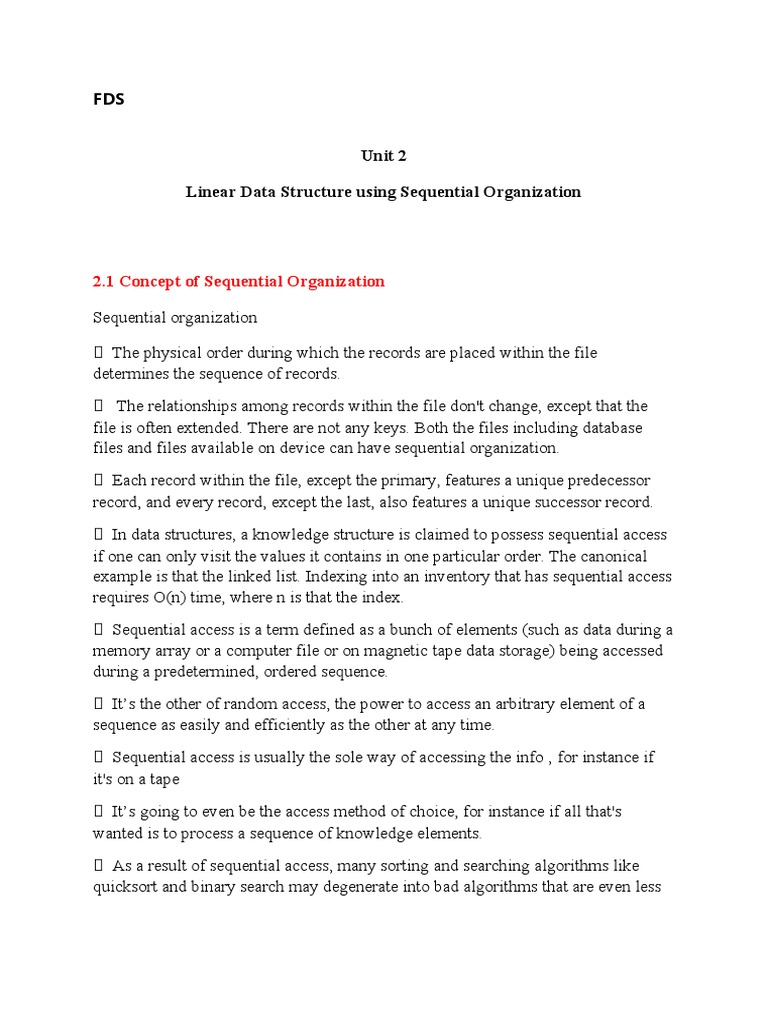 SPPU Pattern2019 Fds Unit 2 | PDF | Array Data Structure | Matrix (Mathematics)