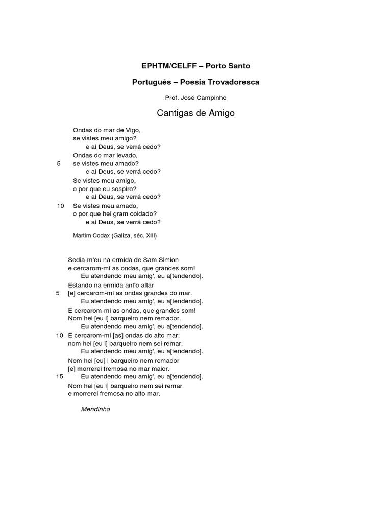 Cantigas de Amigo | PDF