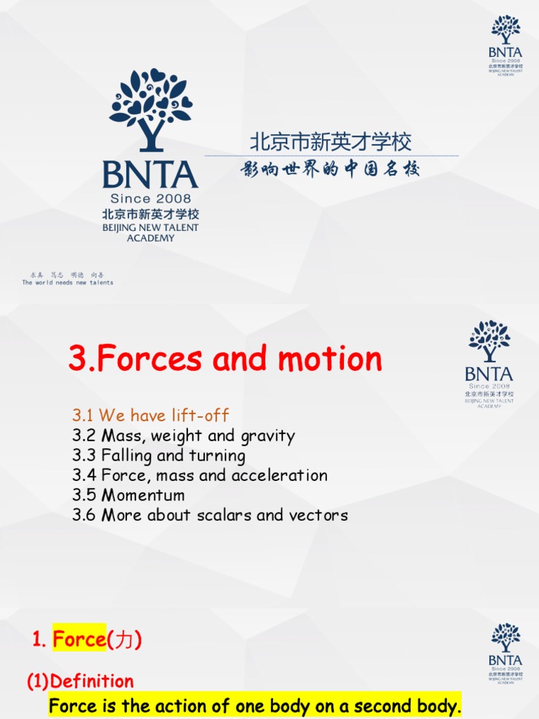 Chapter3 Forces and Motion | PDF | Force | Acceleration