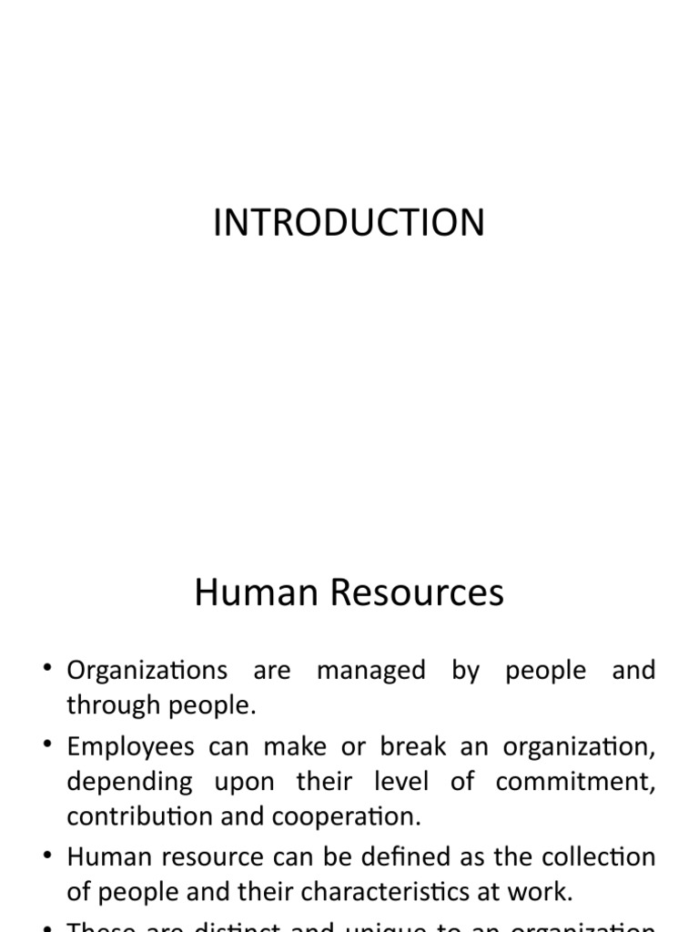 INTRODUCTION HRM - Final | PDF | Human Resource Management | Human ...