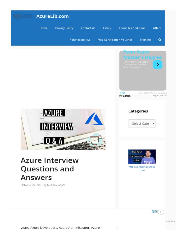 Azure Interview Questions By Deepak Goyal Download Free Pdf Cloud Computing Microsoft Azure 